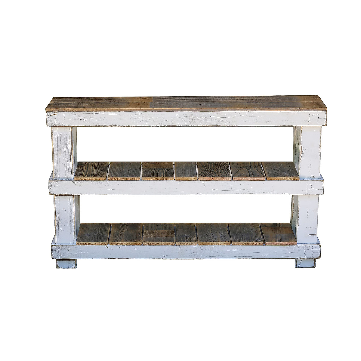 Three Tier Slatted Console (White Combo)