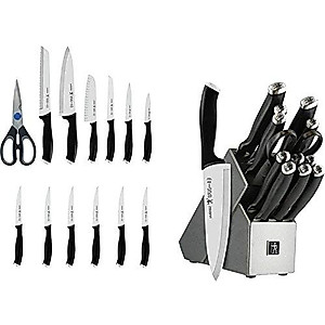 HENCKELS Silvercap Razor-Sharp 14-Piece Knife Set, Chef Knife, Paring Knife, Utility Knife, Bread Knife, Steak Knife, German Engineered Informed by 100+ Years of Mastery