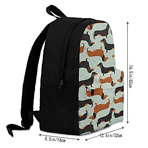 Black and Brown Dachshund Laptop Backpack Durable Lightweight School Bookbag Casual Daypack Travel Hiking Camping College