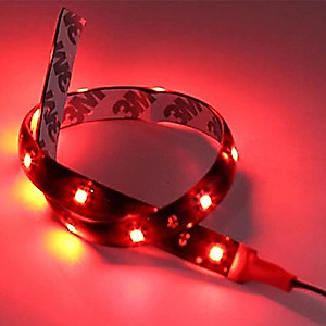Car LED Strip Light, DC 12V Waterproof Light Strip for Cars, 6PCS 15 SMD Cuttable Connectable Car Underglow Decoration, Led Interior Exterior Lights Strip for Bedroom Mirror Kitchen (Red)
