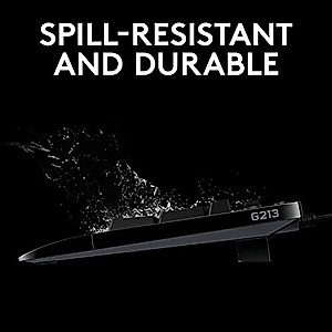 Logitech G213 Prodigy Gaming Keyboard, LIGHTSYNC RGB Backlit Keys, Spill-Resistant, Customizable Keys, Dedicated Multi-Media Keys – Black