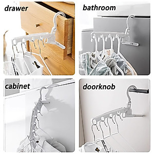 PTZMZB Folding Clothes Drying Rack with 5 Travel Hangers Foldable, Space Saving Foldable Anti Rust Plastic Travel Drying Rack.