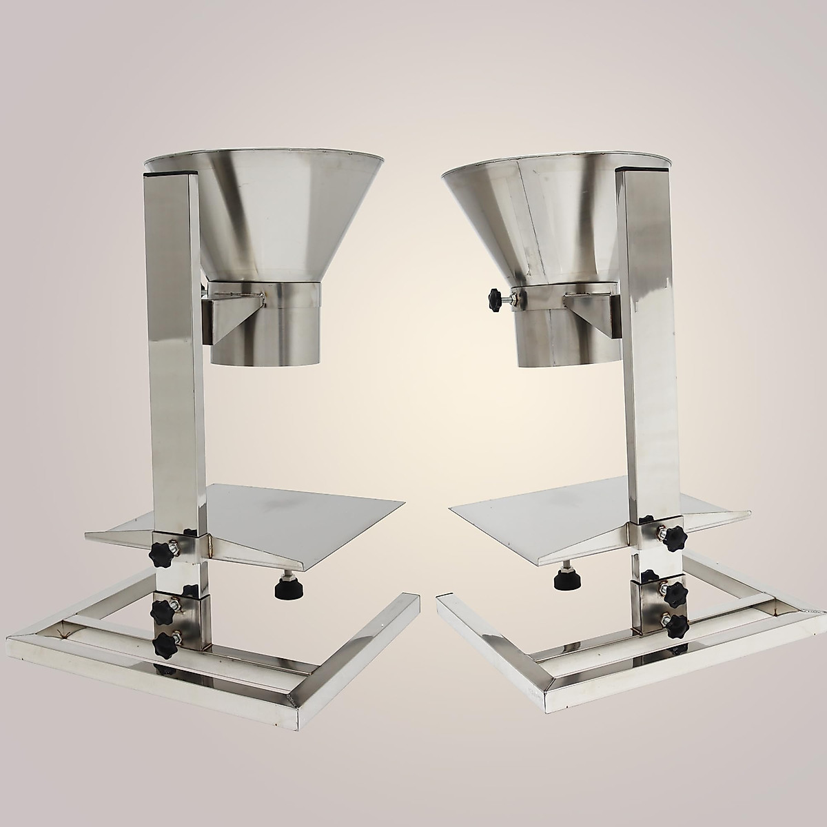 HQHAOTWU Stainless Steel Funnels ​with Support Stand Dispensing Funnel Stainless Steel Feeding Hopper for Powder Paste Liquid and Granule 5.5 in