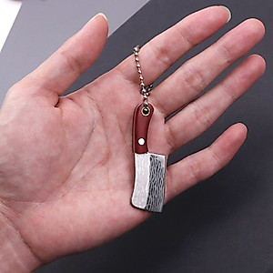 Ruksifg 5 Pcs Mini Knife Set Damascus Chef Knives EDC Knife Set Mini Cleaver for Package Opener,Box Cutter,Mini Knives Set with Sheath and Sharpener