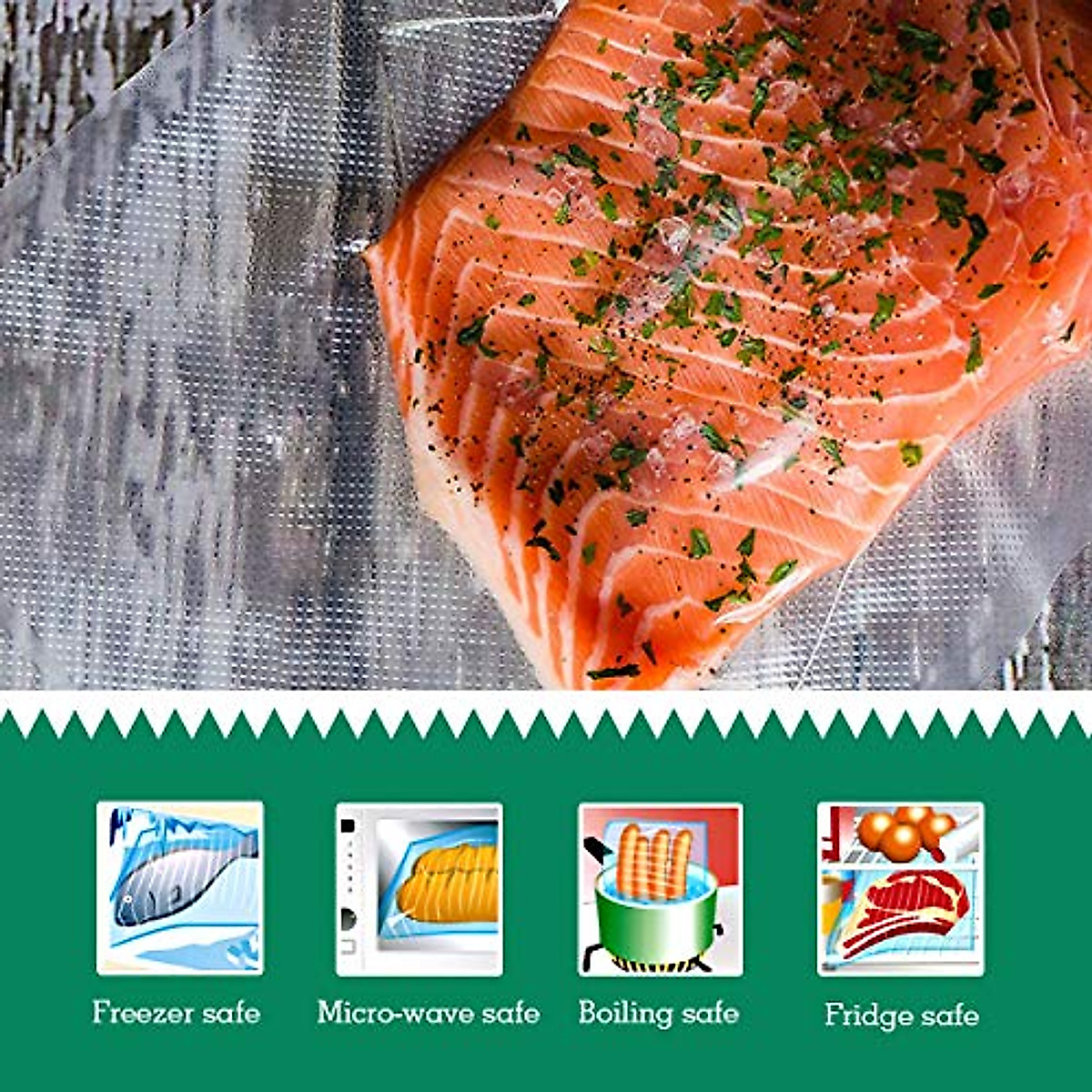 ULTTY Vacuum Sealer Bags for Food Saver - Suitable all Popular Vacuum Sealers, 100% BPA-Free | 2 Vacuum Sealer Rolls 8 inch X 20ft & 11 inch X 20ft