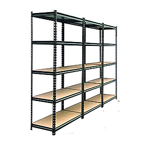 King’s Rack 5 Layer Black Steel Storage Rack Boltless Shelving Unit Tier Layer Height Adjustable Shelf Organizer 30" W x 12" D x 60" H