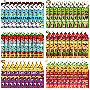 60 Pieces Scented Bookmarks Scratch and Sniff Fun Bookmarks 6 Styles for Students Bookmarks Smelly Bookmarks for Kids (Fruit Style)