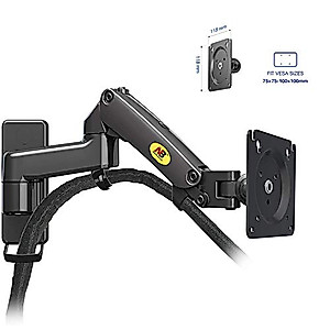 NB North Bayou TV Monitor Wall Mount Bracket Full Motion Articulating Swivel for 17-35" Monitors (Load Capacity from 4.4 to 22lbs) Double Extension F150-B
