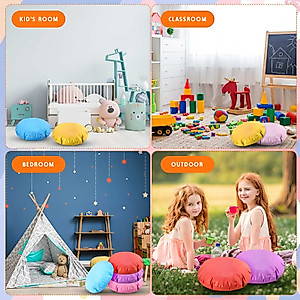 Timgle 12 Pcs 17.7 Inch Extra Large Round Floor Cushions Bulk Thicken Bigger Kids Flexible Floor Seating Soft Circle Floor Seat Pillows for Kids Toddler Home, Daycare, Classroom, Yoga, Kindergarten