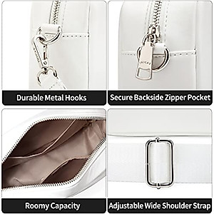 INICAT Crossbody Bag for Women Roomy Pockets Wallet Purse with Small Coin Purse（60-White）