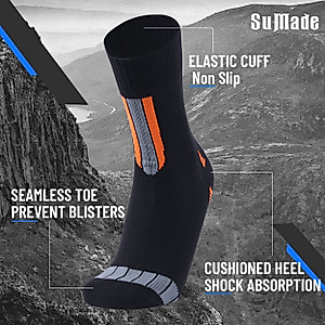 SuMade Waterproof Socks,Unisex Athletic Water Resistant Breathable Mid-Calf Sports Socks for Golf Cycling Running Hiking 1 Pair (Black,Medium)