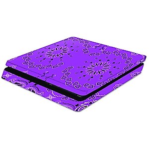 MightySkins Skin Compatible with Sony PlayStation 4 Slim PS4 wrap Cover Sticker Skins Purple Bandana