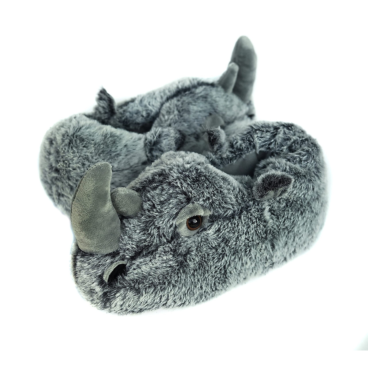 Onmygogo Fuzzy Winter Animal Slippers for Men and Women (Rhino, numeric_8)