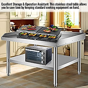 ZZZZS Stainless Steel Table,Equipment Grill Stand for Prep & Work, NSF Commercial Heavy Duty Table with Undershelf and Backsplash for Restaurant, Home and Hotel,36x30x24