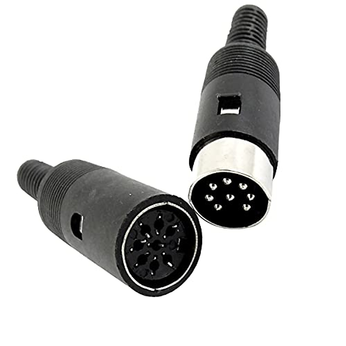LYLGO 2 Pair Black DIN 8 Pin Female Male Adapter Socket Audio AV Connector