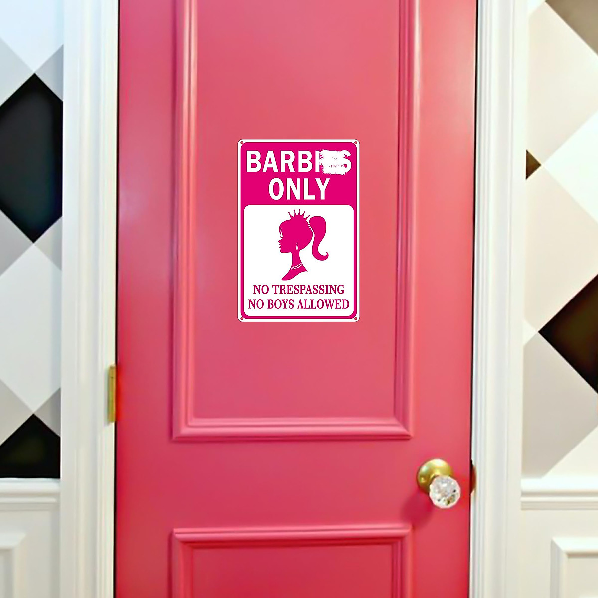 Urespkle Babi room decor, Babi Room Wall Decor for Girls Bedroom, Babi Only Girl Cave Sign Hot Pink Babi Bedroom Decor, 12x8