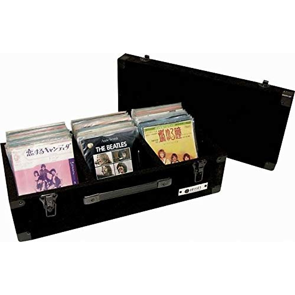 ODYSSEY C45200 Carpeted Case for 45 Rpm Vinyl Records with Surface Mount Hardware, Black