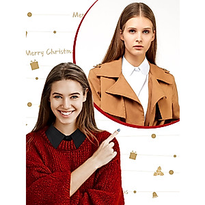 Giegxin 6 Pieces Rhinestones Half Shirt Blouse Dickey Collar Fake Collar Rhinestone Shirt Detachable Collar for Women Outfits(Black and White)