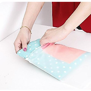 erioctry Waterproof Plastic Pouch Bag Organizer Packaging Bags Travel Storage Bag Luggage Shoes Cloth Suit Makeup Packing Pouch Bag Organizer Zip Seal Space Saving Bags (6-Pack of Different Sizes)