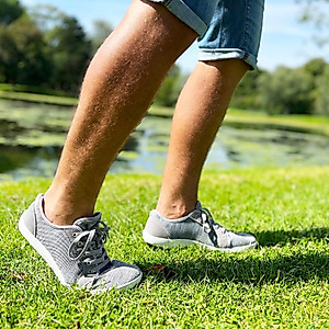 Minimalist Barefoot Shoes, Wide Toe Box Sneakers for Women Men Zero Drop Breathable Flat Soft Road Running Walking Tennis Lace Up Casual Mesh Comfy Loafer Nurse Golf Workout Drving Work Gym Travel