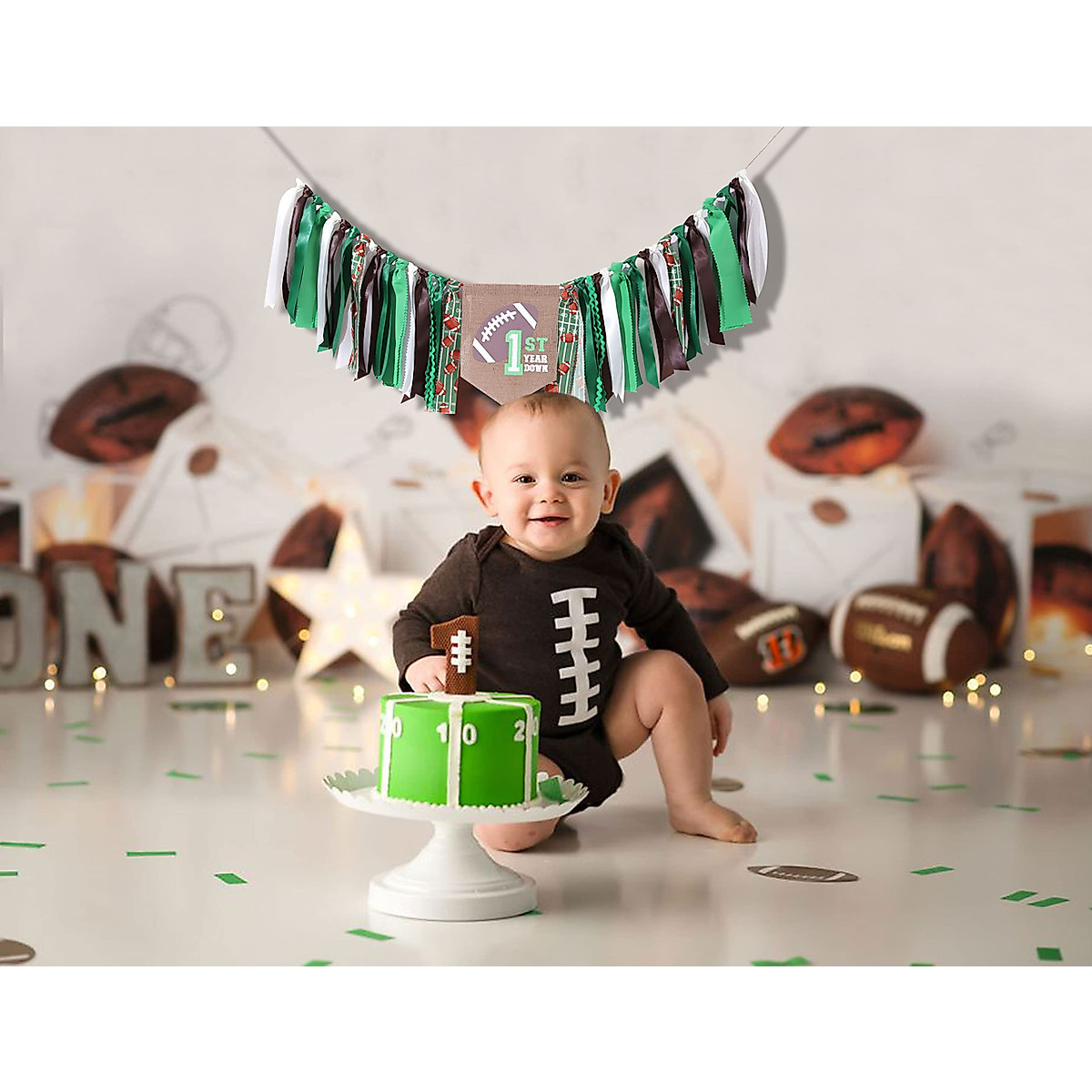 Football 1st High Chair Banner,Football 1st/first Birthday Party Decorations,first Year Down Themed Football 1st Birthday Party Decorations,photo Prop Football Party Decor