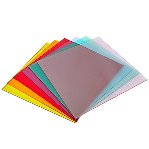 Okuna Outpost 6 Pack Colored Acrylic Sheets 1/8 Thick, Translucent Plastic Plexiglass for Laser Cutting (12x12 in, 6 Colors)