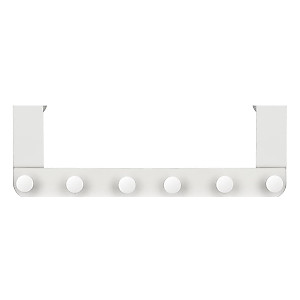Bedroom Back of Door Hooks for Hanging Clothes Hat Bags Keys Heavy Duty Bathroom Over The Door Bath Robe Hanger Behind Door Towel Holder Low Profile No Drill Sturdy Metal Stylish Matte White