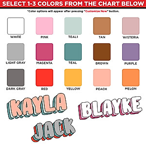 Custom Name Sticker Personalized Customize Name Colors Stickers Cute Die-Cut Waterproof Vinyl Sticker for Laptop Water Bottle Phone Case Cars Decor Decal Stuff Gifts for Her Him Boy Girl Adults Kid