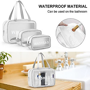 MicoSim Clear Toiletry Bag Set for Women Men, Translucent Waterproof Travel Makeup Bag with Handle, Large Capacity Sturdy & Leak Resistant Cosmetic Bag Pouch for Traveling,Accessories…