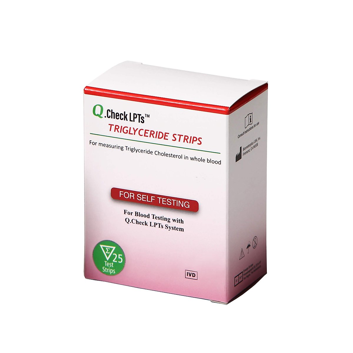 Bio Q.Check LPTs Triglyceride Strips, 25 Count, Used with Q.Check LPTs Meter ONLY (Sold Separately)