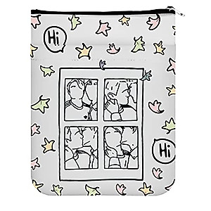 MAOFAED Hi Hi Leaves Book Sleeve Book Lover Gift Book Protector Gift Book Sleeve with Zipper Bookish Gift (hi hi Book Sleeve)