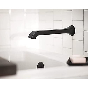Moen WT901BL Genta LX Single Handle Wall Mount Filler High Flow Tub Faucet with 10" Spout Reach, Matte Black