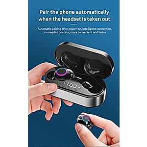 2022 TWS Wireless Bluetooth 5.2 Earhone, Touch Control Stereo Headset with Mic and LED Display, Waterproof Noise-Reduction Earbuds for Sport/Work