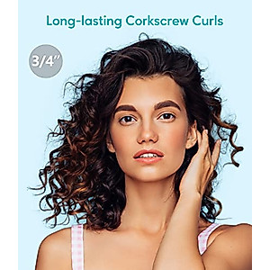 Terviiix 3/4'' Small Curling Iron for Defined Tight Curls, Ceramic Curling Wand Iron for Short to Medium Hair with Keratin & Argan Oil Infused, Digital Display, Long-Lasting, Dual Voltage, with Clamp