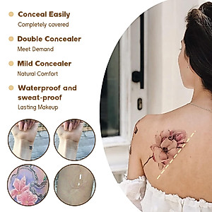 Tattoo Cover Up,Waterproof Invisible Concealer Body Leg Bruise Stretch Scar Dark Spots Vitiligo Skin Makeup Waterproof,Professional Long Lasting Tattoo Cover Up Suitable for Men and Women,1 PC Natural