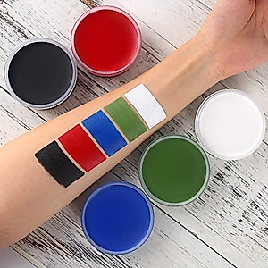 BOBISUKA Red Face and Body Paint, Professional Oil Based Creamy Painting Palette for Party Halloween Stage Cosplay Clown SFX Makeup - Non Toxic For Adults and Kids (Large 70g/2.46oz)