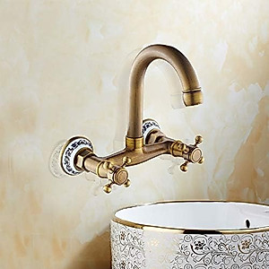 Kitchen & Bath Fixtures Taps Faucet,Antique Brass Bathtub Faucet Shower Faucet Bathroom Concea Pool Faucet Switch Hot And Cold Faucet