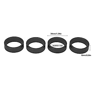 Demeras Bicycle Headset Pads, Rustproof Sturdy High Strength Handlebar Stem Spacers Aluminium Alloy Simple Installation for Road Bike for Mountain Bike(Black)