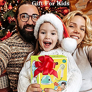 HsngYHL Baby Bath Toy with Shower Head and 3 Water Spray Head Bathtub Toys, Whales Squirt Shower Faucet and Bathtub Water Pump Bathing time Essentials for Toddlers Infants Kids (Orange)