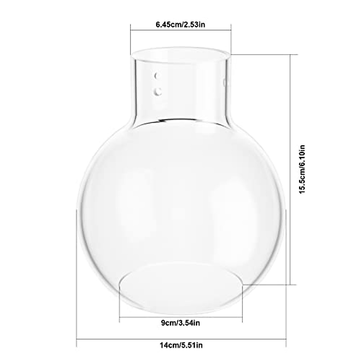 Tipace Clear Glass Globe Lamp Shades Replacement Lampshade for Light Fixture