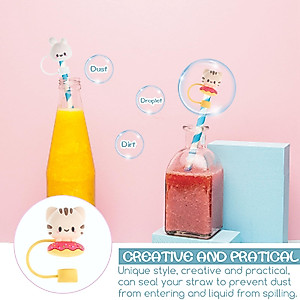 8 PCS Straw Covers Cap for Stanley Cup, Silicone Straw Topper for Stanley 30&40 Oz Tumbler, Cute Straw Caps in Various Shapes Reusable Straw Caps for Stanley Cup Accessories