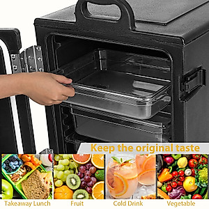 ARLIME 2PCS Insulated Food Pan Carrier, End-Loading Insulated for 5 Full-Size Pans, Food-Grade LLDPE Material, 81 Quart Portable Food Warmer, Ideal for Canteen and Restaurant Use, Black