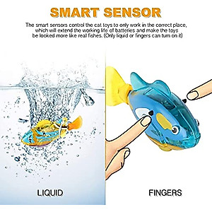 Robo Fish for Cats, Robot Fish Cat Toy, Interactive Robot Swimming Fish Toys for Cat, Activated Swimming in Water with Led Light Plastic Fish Toy Gift, Stimulate Your Cat's Hunter Instincts (3Pcs)