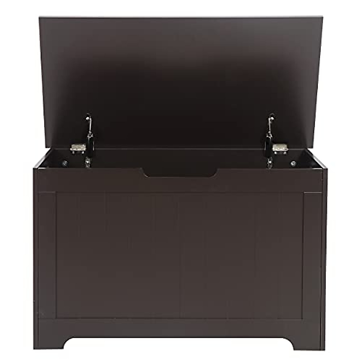 Epetlover Toy Chest for Girls Boys Wooden Storage Box with Flip-top Lid & Safety Hinge, Kids Room Play Room Nursery Organizer, Bedroom Bench with 100L Storing Area, Brown