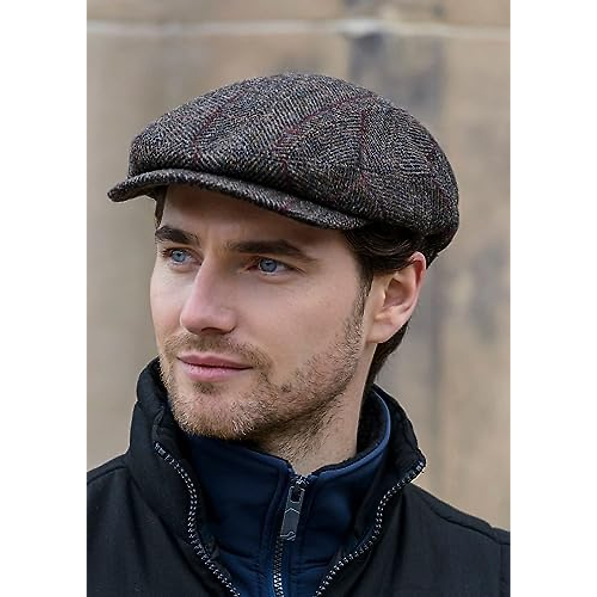 Mucros Weavers Men's Quiet Man Cap, Irish Tweed Flat Cap, Brown, XL