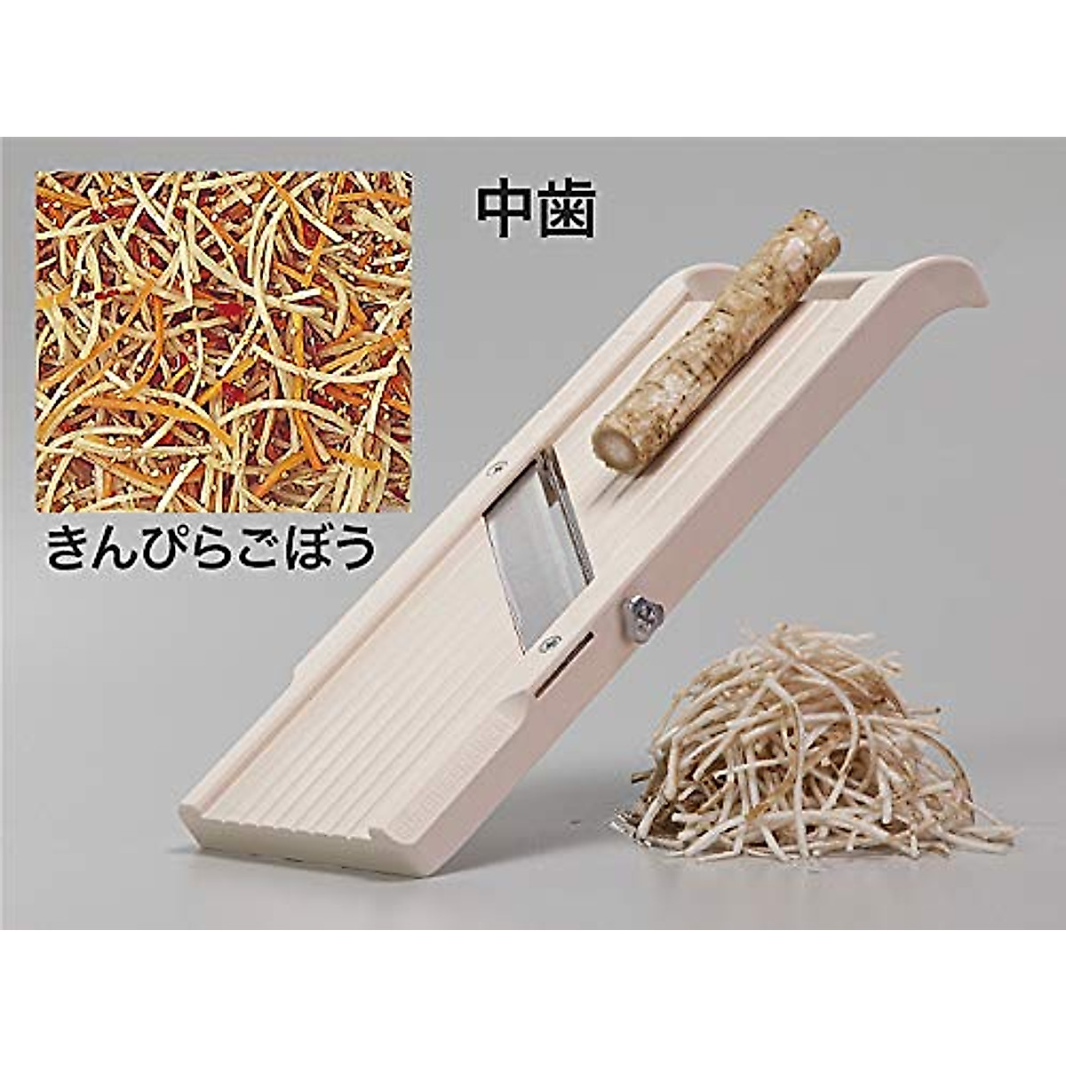 Benriner Super Standard Madoline Slicer, with with 4 Japanese Stainless Steel Blades, Almond
