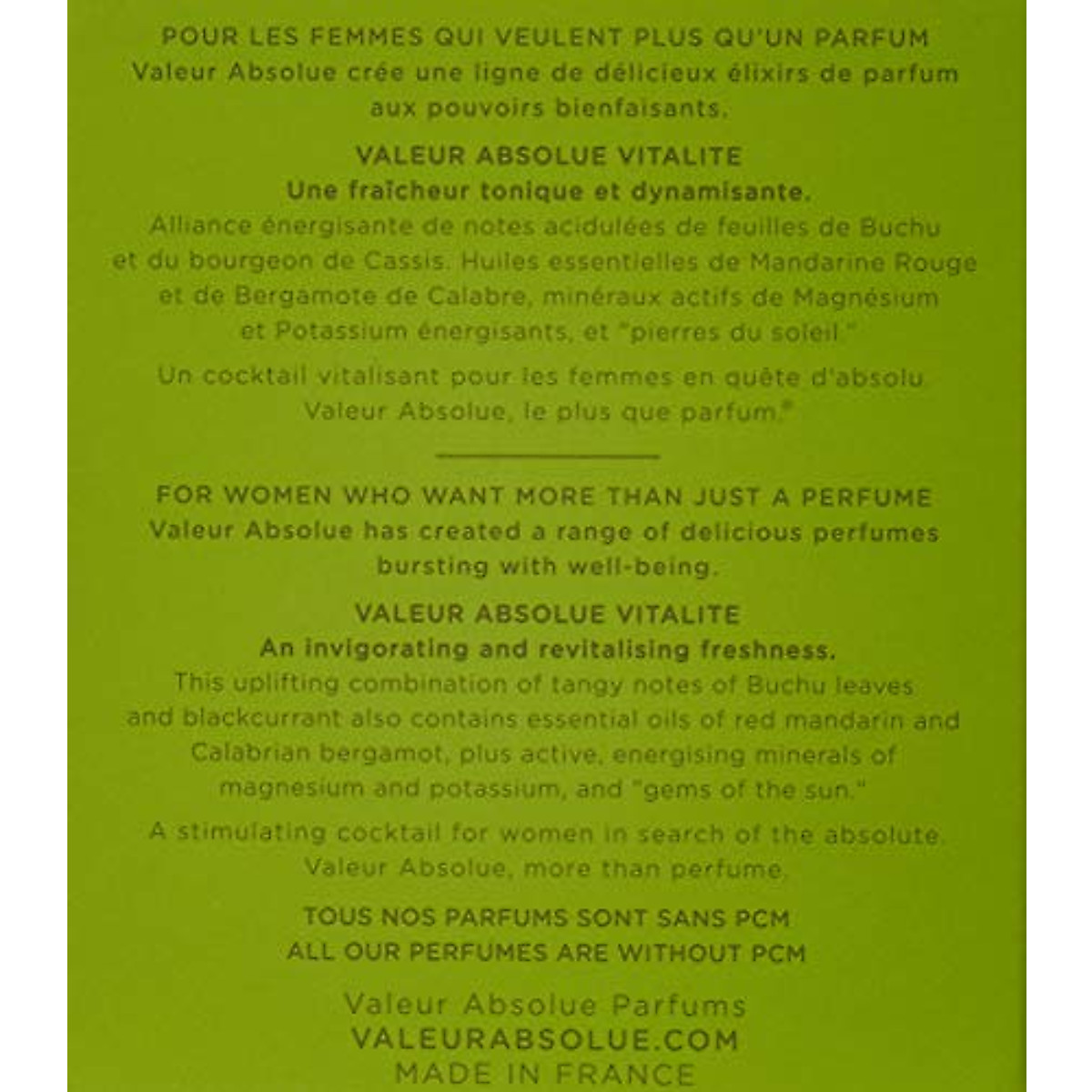 Valeur Absolue Valeur Absolue Vitalite by valeur absolue for women - 1.5 Ounce edp spray, 1.5 Ounce