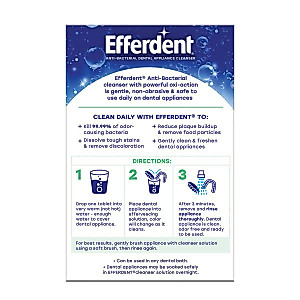 Efferdent Plus Mint Denture Cleanser Tablets 90 Ct (Pack of 3)