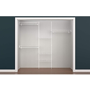 ClosetMaid 5 Ft. to 8 Ft. SuperSlide 6-Shelf Closet Organizer Kit, White, 5636