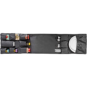 Smart Design Mini Fridge Organizer – 12 Pockets, Black, 53.5 x 12 in. – Durable Mini Fridge Organization and Storage Holds Pantry Goods, Utensils & More – Great for Office or Dorm Fridge Organization